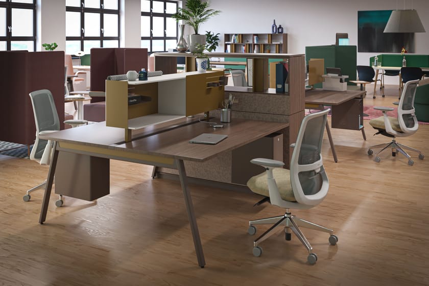 INTUITY Sectional multiple melamine office workstation with desk ...