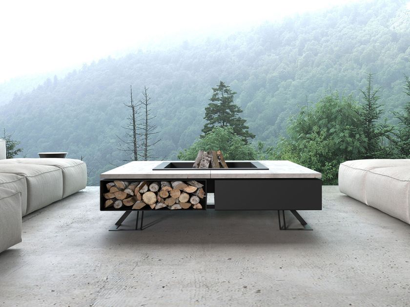 SQUARE CONCRETE Cesta de fuego By Hetta Supply