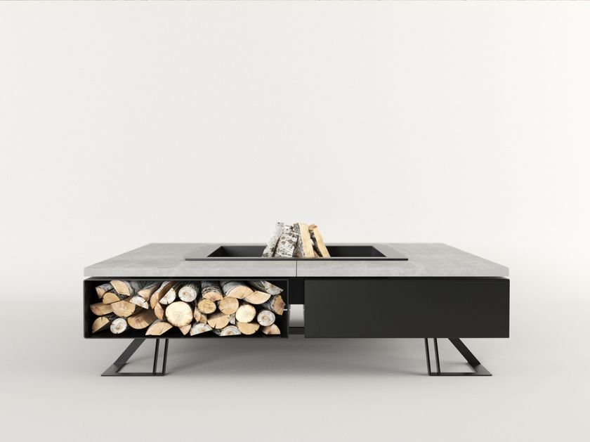SQUARE CONCRETE Cesta de fuego By Hetta Supply