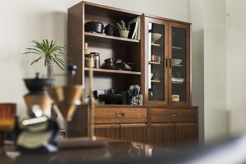 Highboard with drawers Oak highboard with doors By KARIMOKU