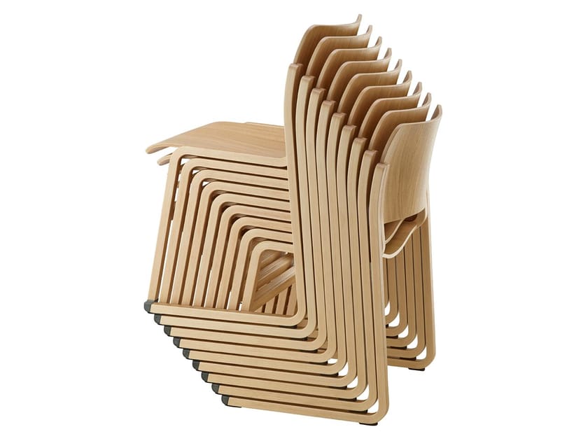 40/4 Stackable sled base wooden chair By Howe | design David Rowland