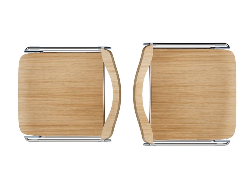 40/4 XTRA Stackable sled base wood veneer chair By Howe | design David ...