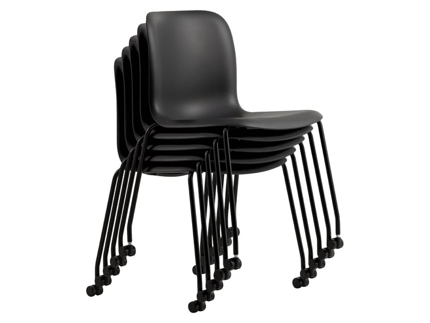 SIXE Silla apilable de polipropileno con ruedas By Howe | design ...