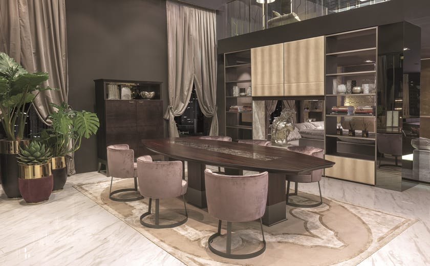 Sectional storage wall IANUS MIDDLE By Longhi design Alessandro La Spada