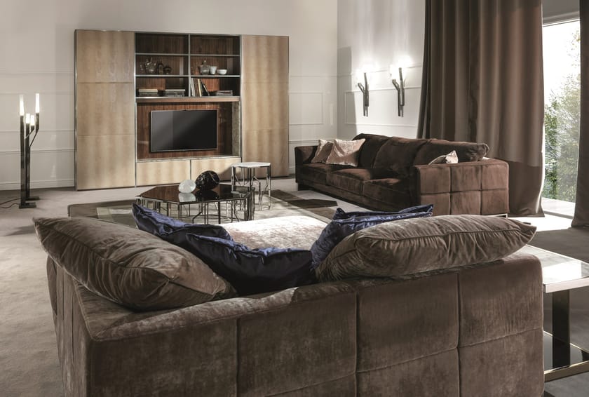 Sectional storage wall IANUS MIDDLE By Longhi design Alessandro La Spada