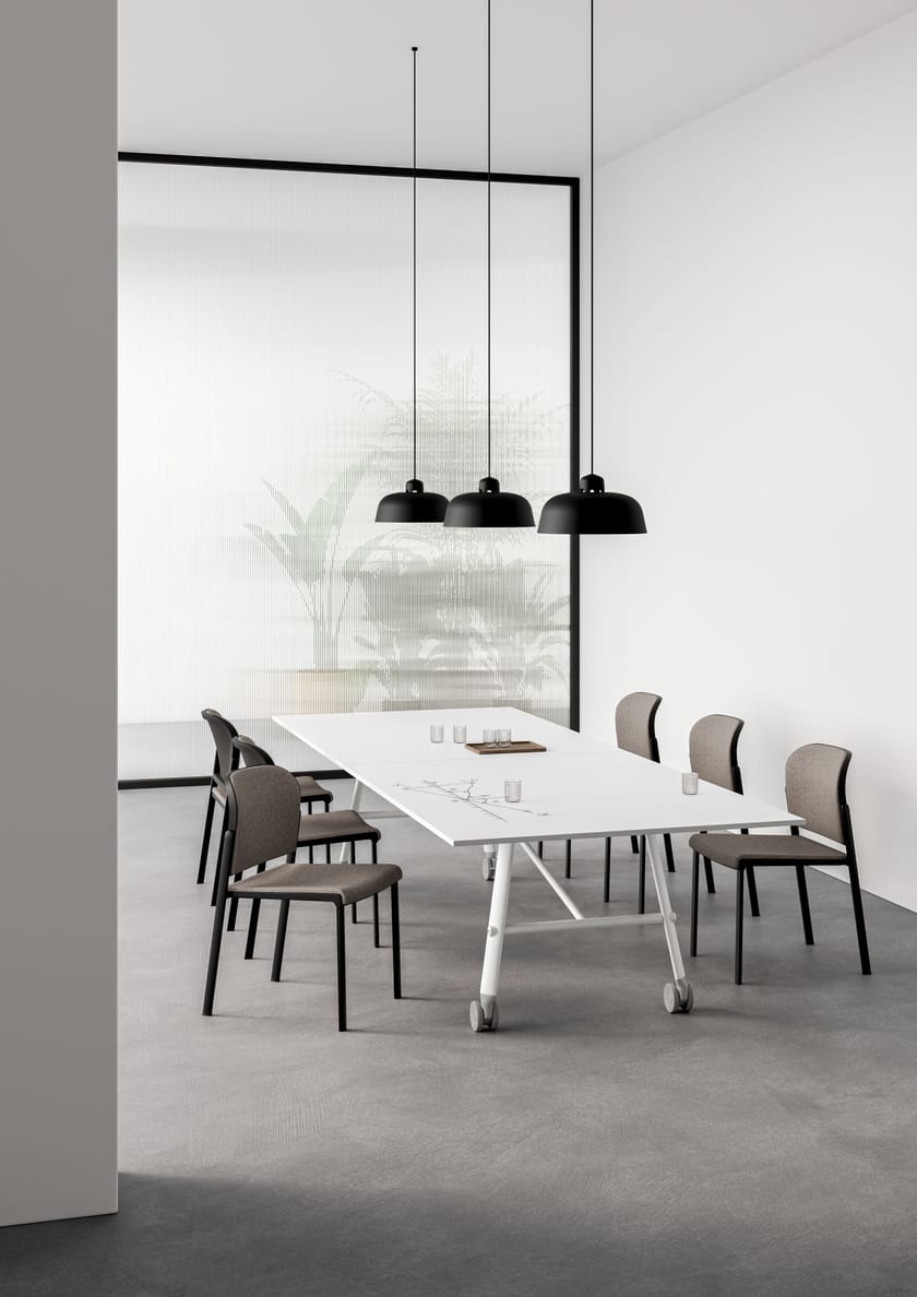 BIO TAP BR Stackable fabric office chair with armrests By IBEBI