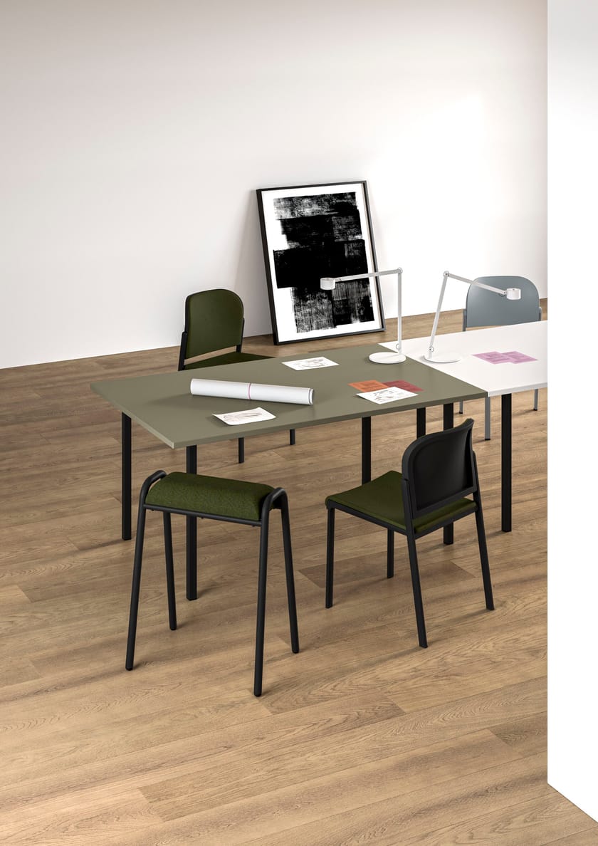 BIO TAP BR Stackable fabric office chair with armrests By IBEBI