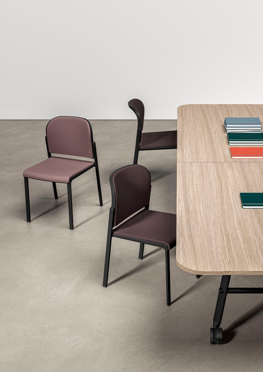 BIO TAP BR Stackable fabric office chair with armrests By IBEBI