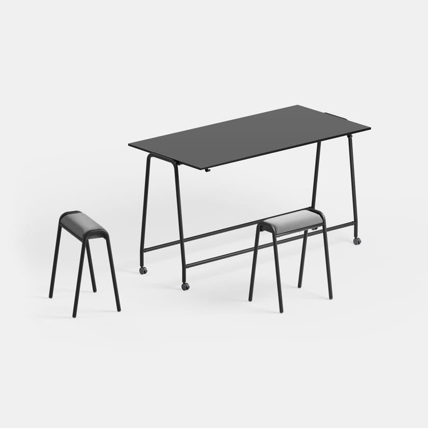 BOSS Wooden High meeting table with castors By IBEBI