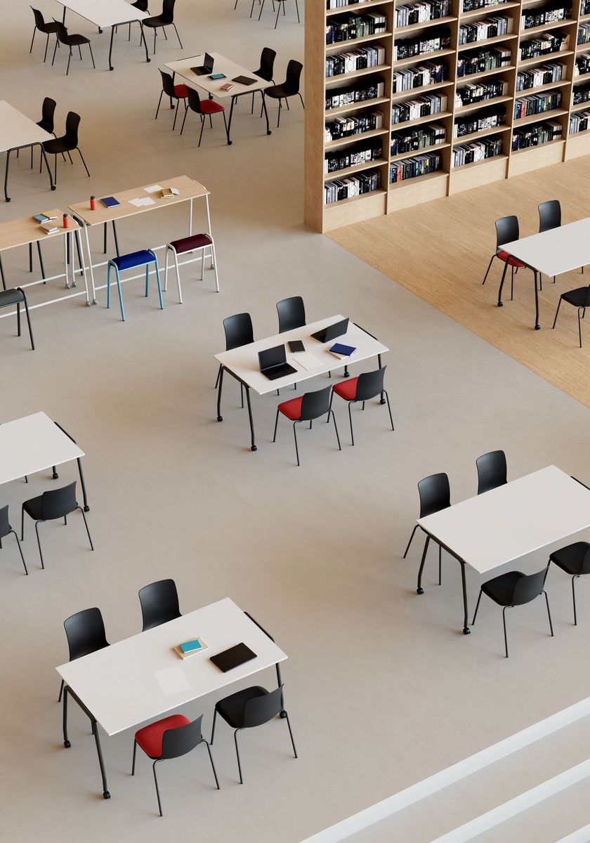 BOSS Wooden High meeting table with castors By IBEBI