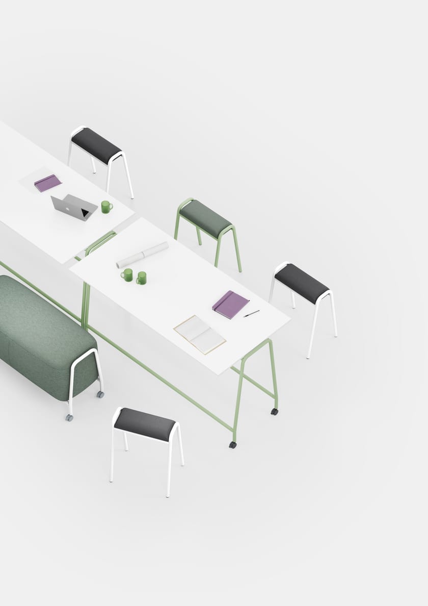 BOSS Wooden High meeting table with castors By IBEBI