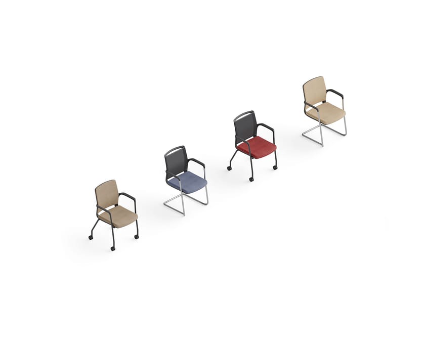 TOSCA M PT SL BR Cantilever fabric chair with armrests By IBEBI