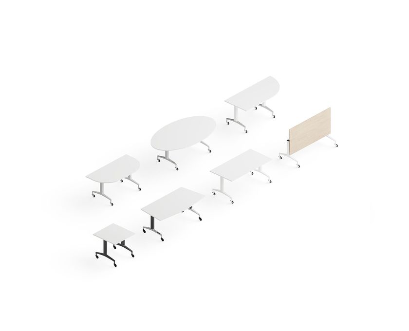 ULISSES AP Office desk with casters with flip-top By IBEBI