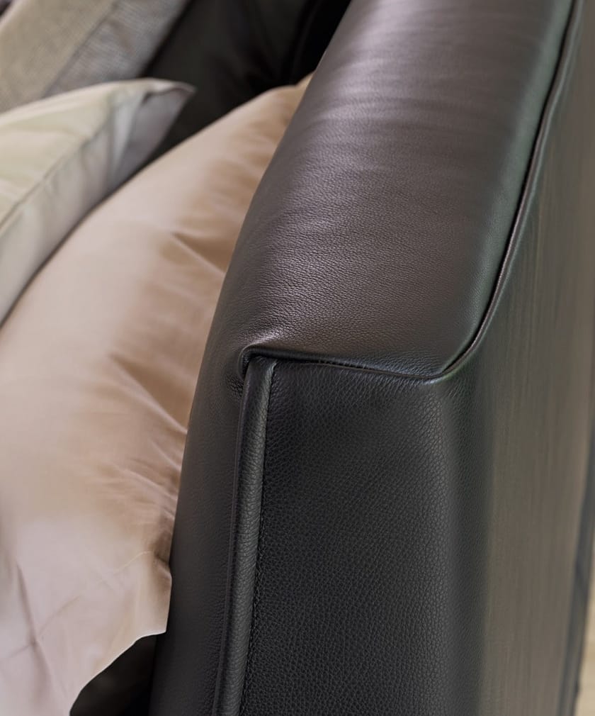 ICON Upholstered fabric double bed with removable cover By Flou