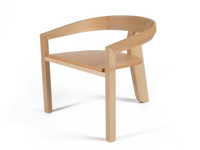 Wooden easy chair with armrests ICON LOUNGE By Porventura