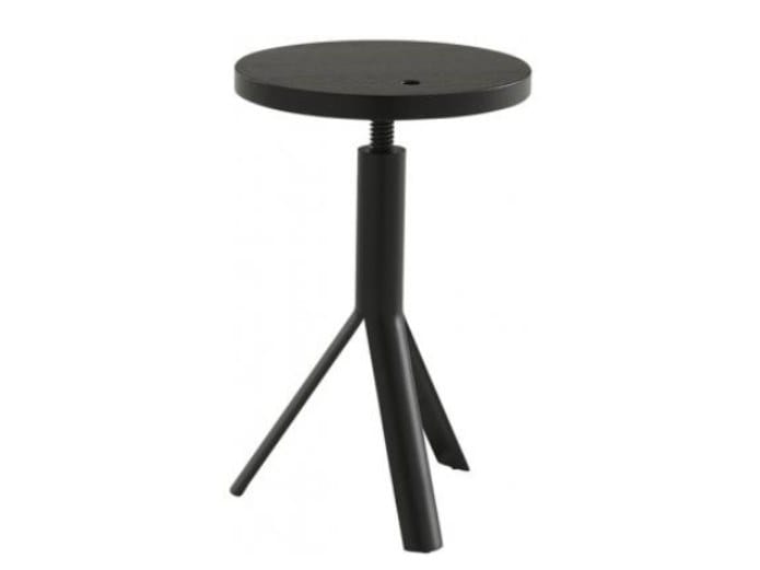 Height-adjustable steel and wood stool IKE By Ligne Roset design Studio ...