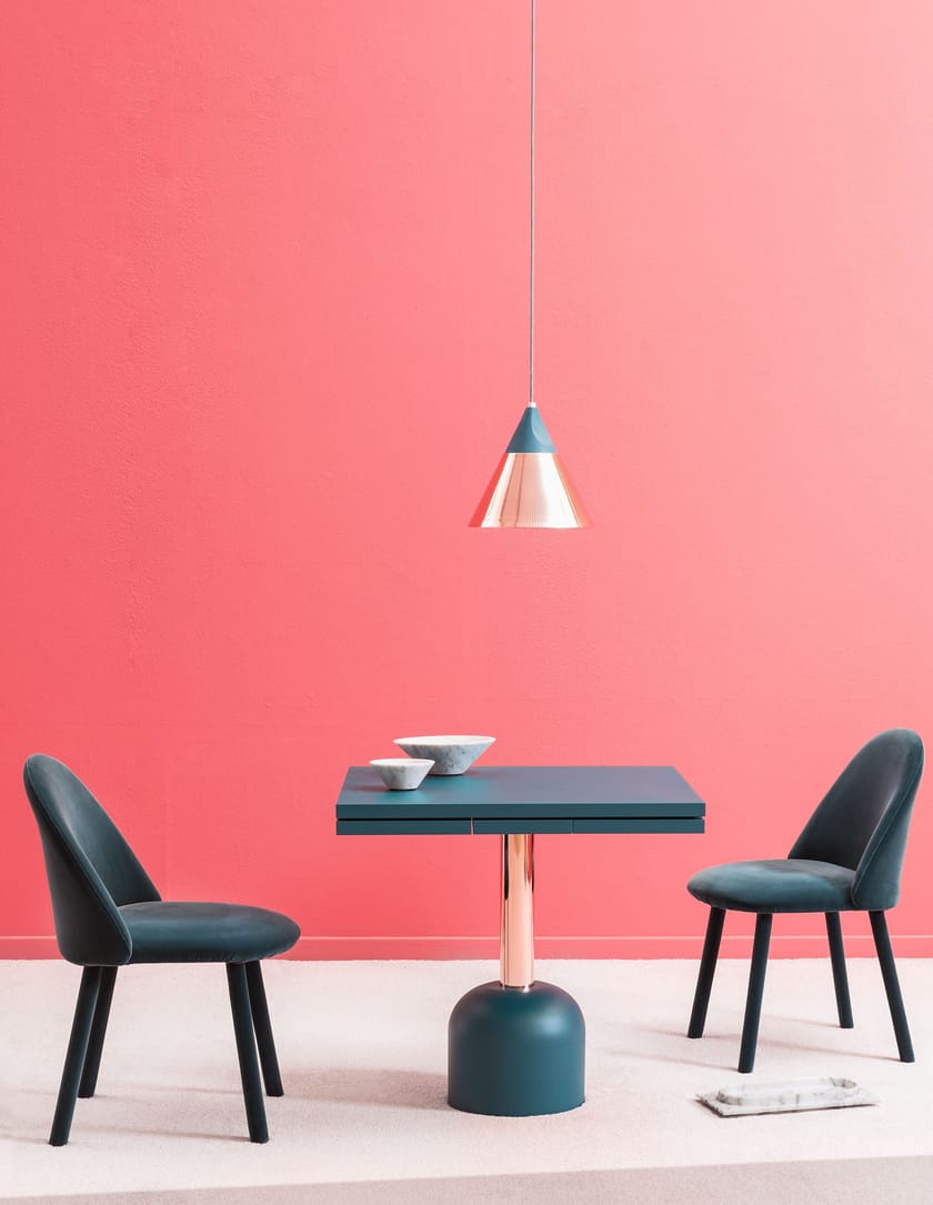 Extending lacquered square table ILLO PLUS Illo Collection By Miniforms