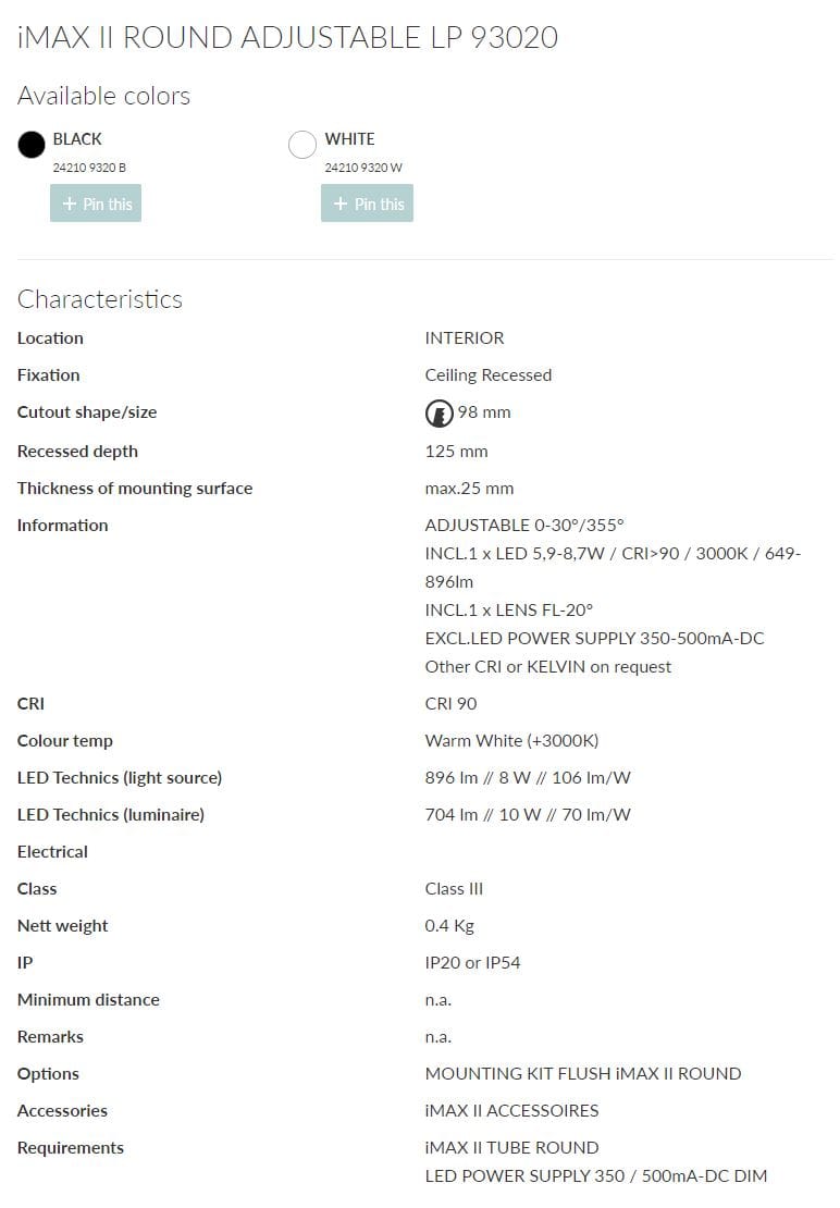 IMAX ADJUSTABLE Recessed LED adjustable spotlight By Deltalight