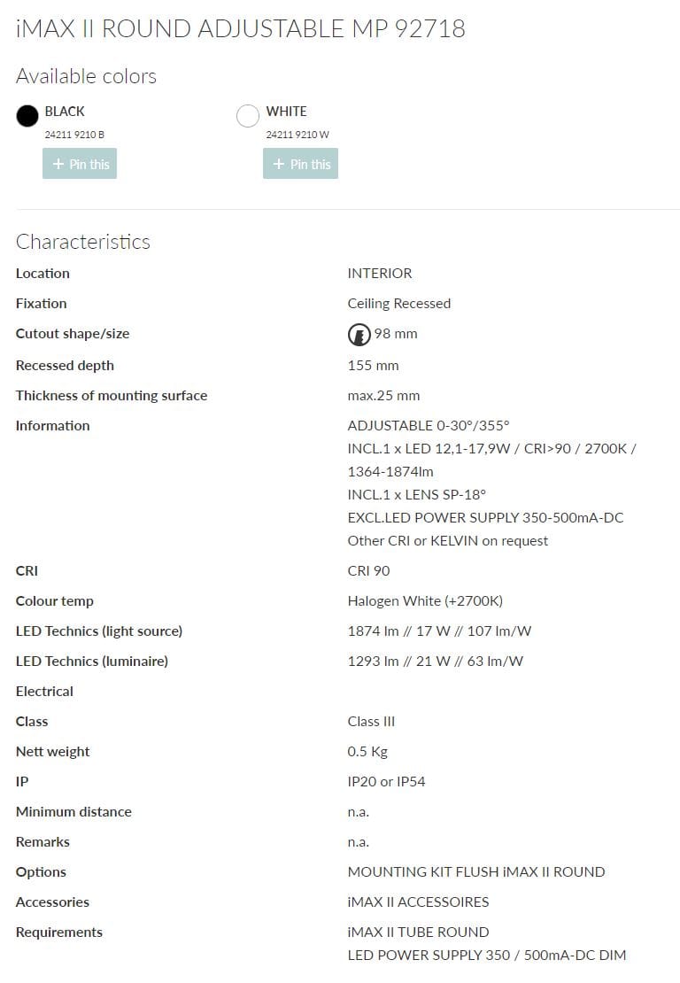 IMAX ADJUSTABLE Recessed LED adjustable spotlight By Deltalight