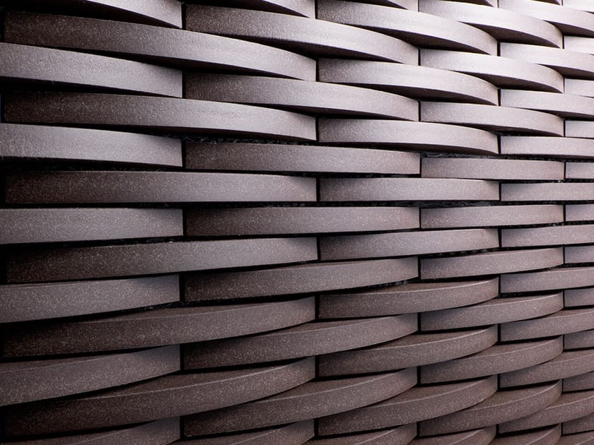 CRESENT BORDER Indoor/outdoor ceramic 3D Wall Cladding By INAX
