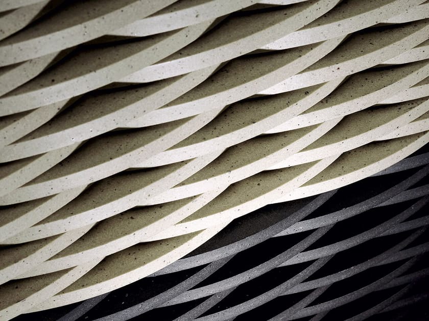 CRESENT BORDER Indoor/outdoor ceramic 3D Wall Cladding By INAX