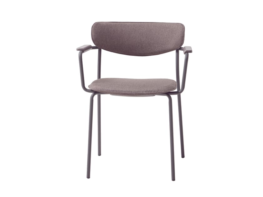 LEA Upholstered stackable fabric chair with armrests By INCLASS