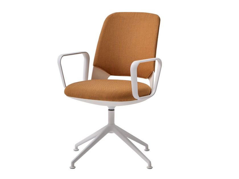 ORUS Upholstered swivel fabric office chair with armrests By INCLASS