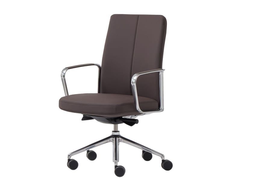 ZENPRO Swivel height-adjustable leather executive chair with castors By ...