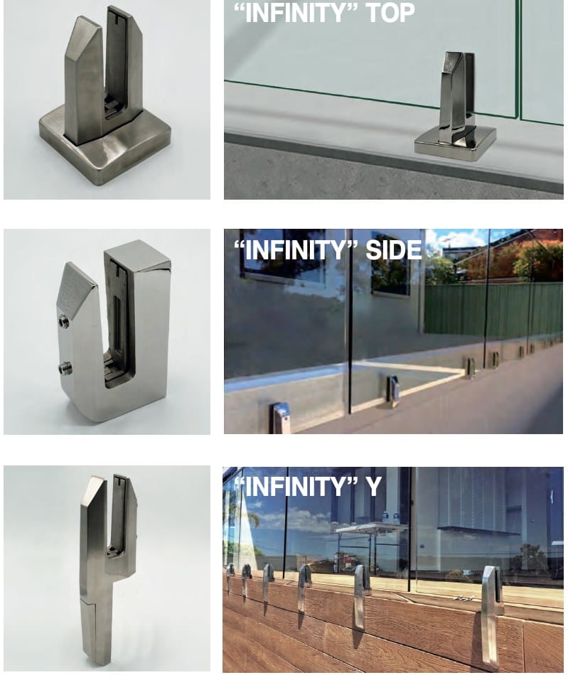 Steel Balustrade fixing INFINITY By GFS ITALIAN INNOVATIVE GLASS FIXING