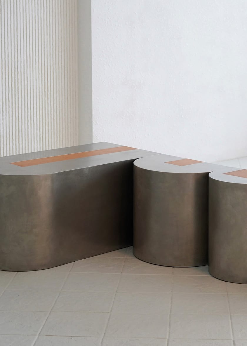 INLAY | Stool Stainless steel stool By MOVIMENTO