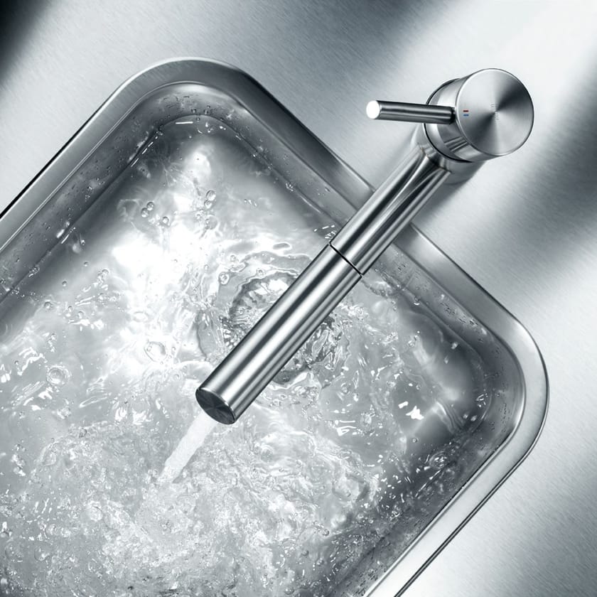 INOX 10.271.103.700FL Stainless steel kitchen mixer tap with pull out ...