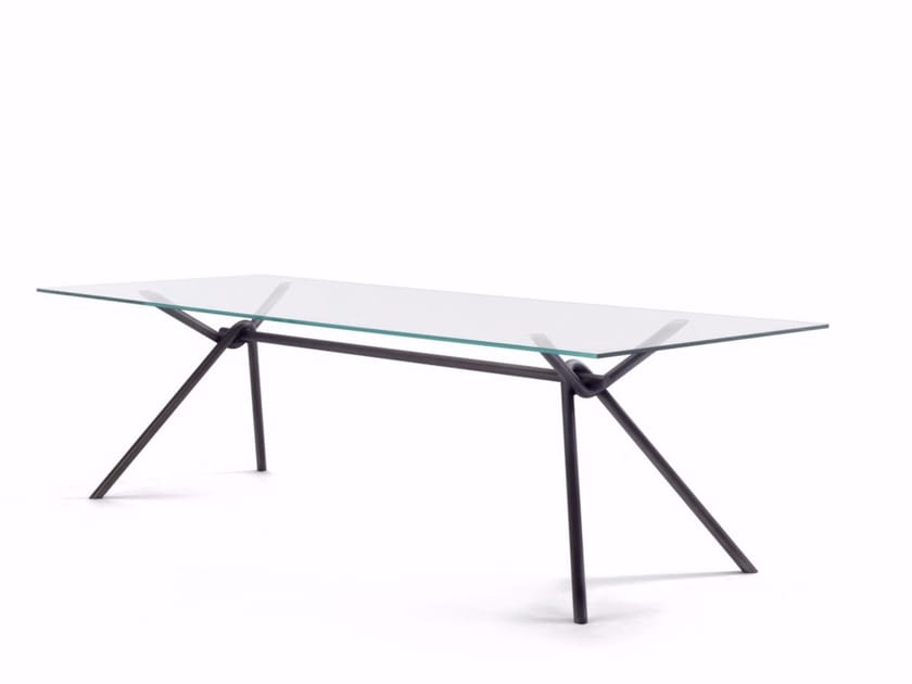 Rectangular crystal table IRON GLASS By Riva 1920 design Giovanna Azzarello
