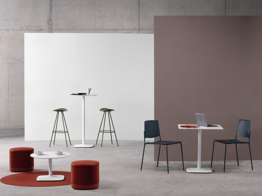 IRON Square table with steel base and HPL top By ENEA | design Estudi ...