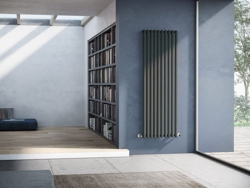 Radiatore d'arredo verticale in acciaio con elementi a tubi ellittici ...