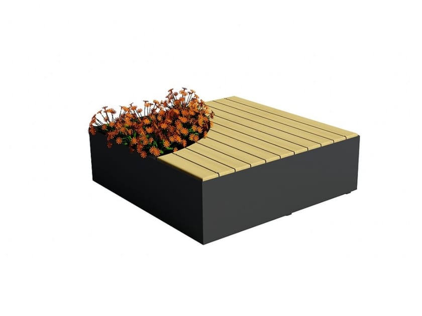 Wooden Bench with Integrated Planter ISOLA By Euroform W