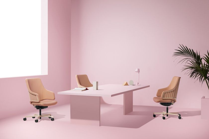 ITALIA Height-adjustable office chair with castors with 5-Spoke base By ...