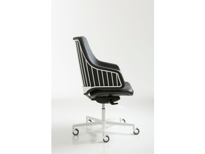 ITALIA Height-adjustable office chair with castors with 5-Spoke base By ...