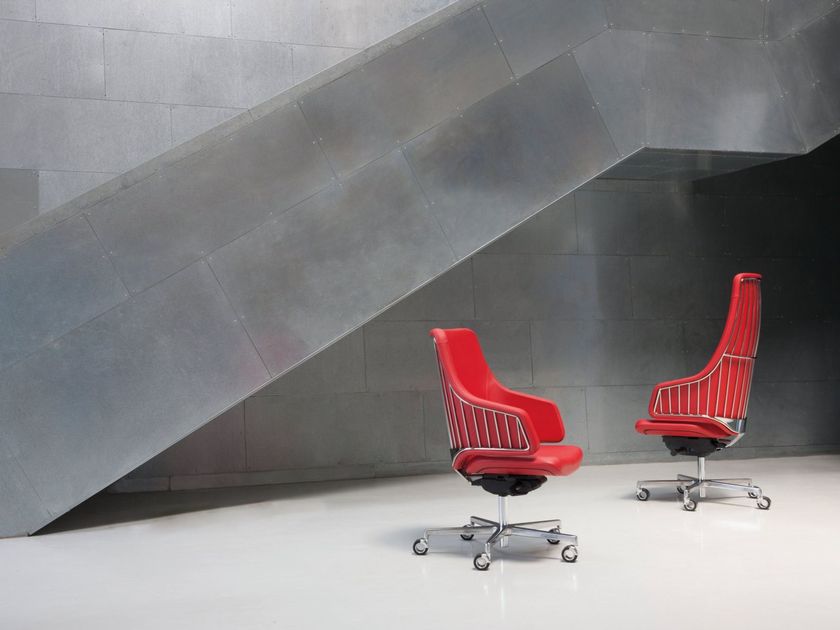 ITALIA Height-adjustable office chair with castors with 5-Spoke base By ...