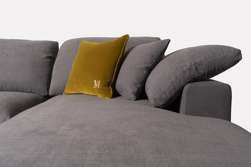 ITALO | Sofá de lino Sofá composable de algodón con chaise-longue By Mantellassi 1926