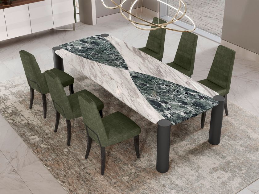 TUBES Rectangular marble table By IVG Home Collection