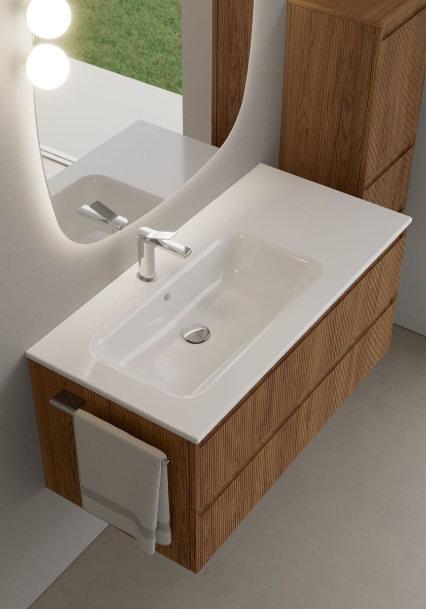 PLAY 04 STEP Wall-mounted vanity unit with mirror By Ideagroup