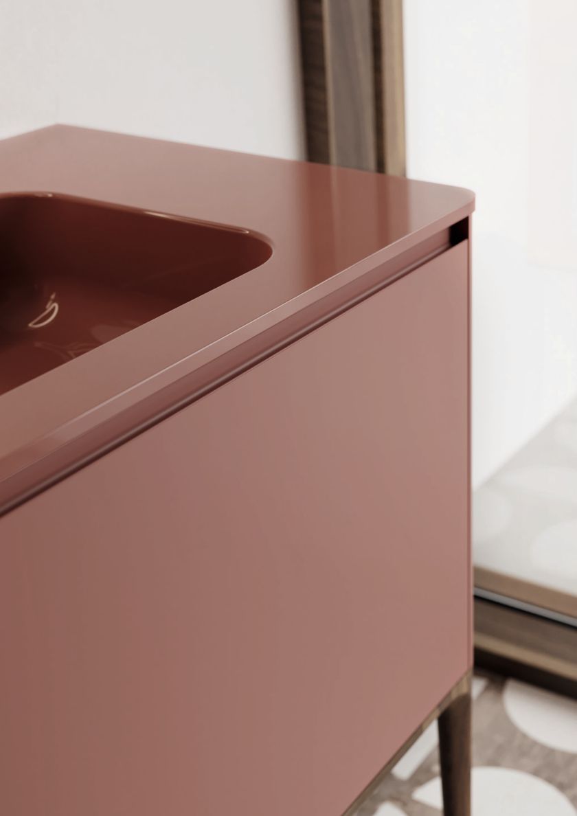 SEVENTY FORM 14 Double floor-standing vanity unit with mirror By Ideagroup