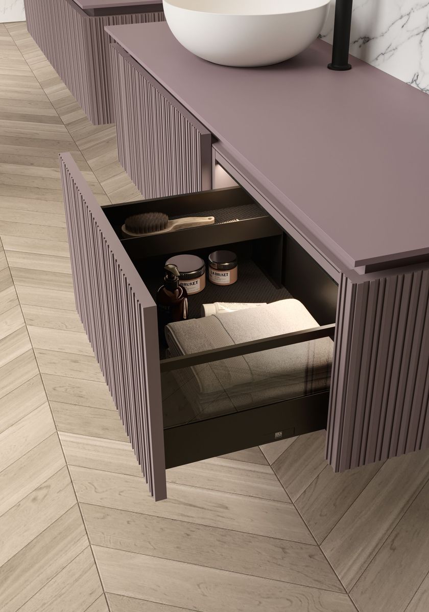 VIACONDOTTI Single wall-mounted vanity unit with cabinets By Ideagroup