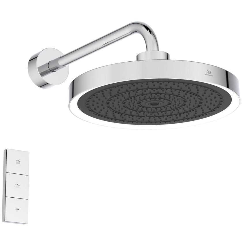 IDEALRAIN SOLOS - A78902 Round adjustable ABS overhead shower with ...