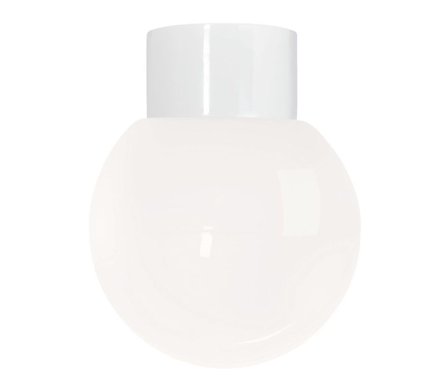 CLASSIC GLOBE Shiny opal glass and porcelain LED wall lamp / ceiling ...