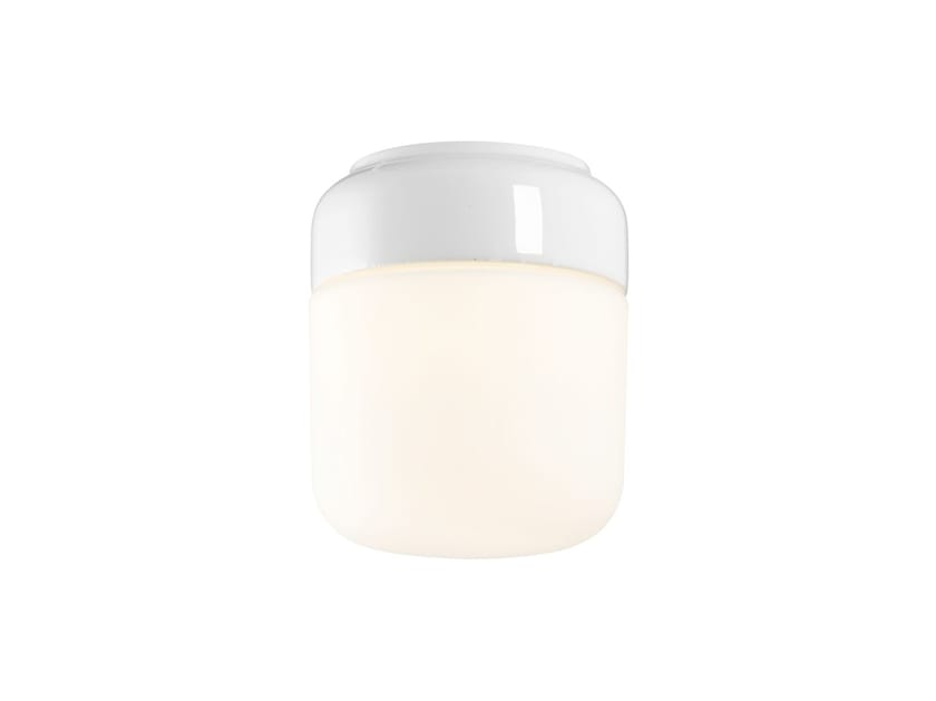OHM 140 Matt opal glass and porcelain LED wall lamp / ceiling lamp By ...