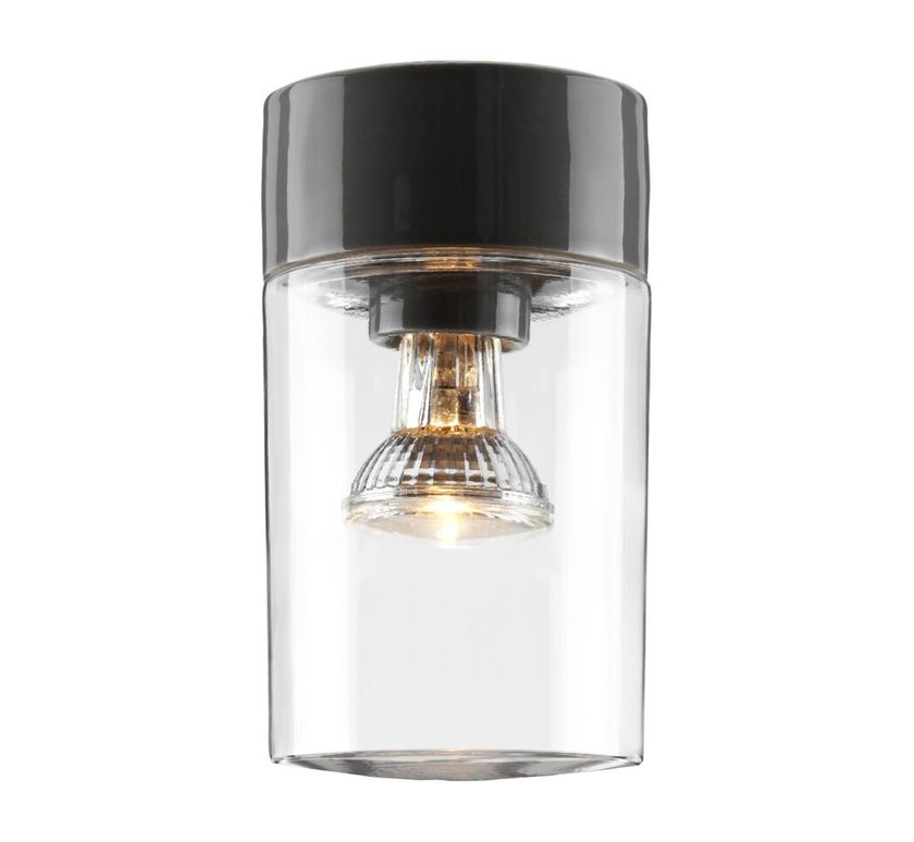 OPUS 120 Clear glass and porcelain wall lamp / ceiling lamp By Ifö Electric