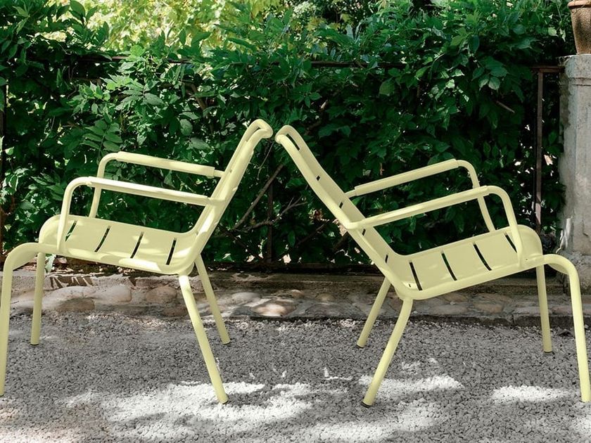FERMOB - LUXEMBOURG WILLOW GREEN Stackable aluminium garden armchair ...