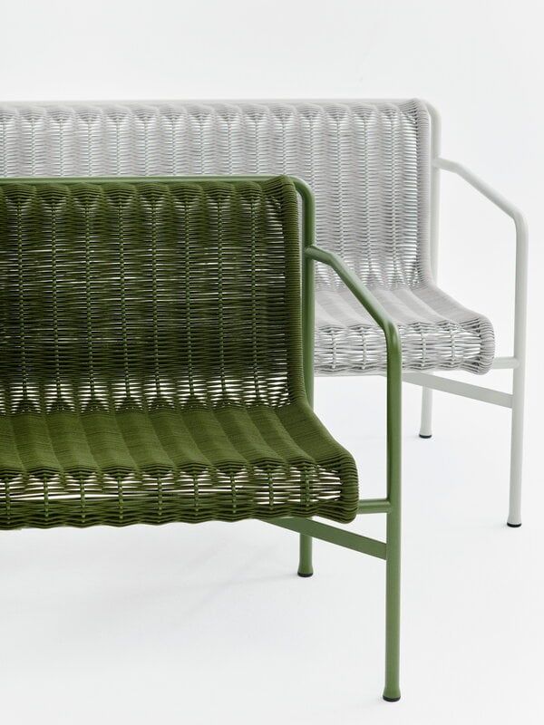 HAY - PALISSADE CORD OLIVE Garden bench with back By In Stock