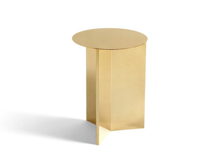 HAY - SLIT ROUND 35 BRASS Round steel side table By In Stock